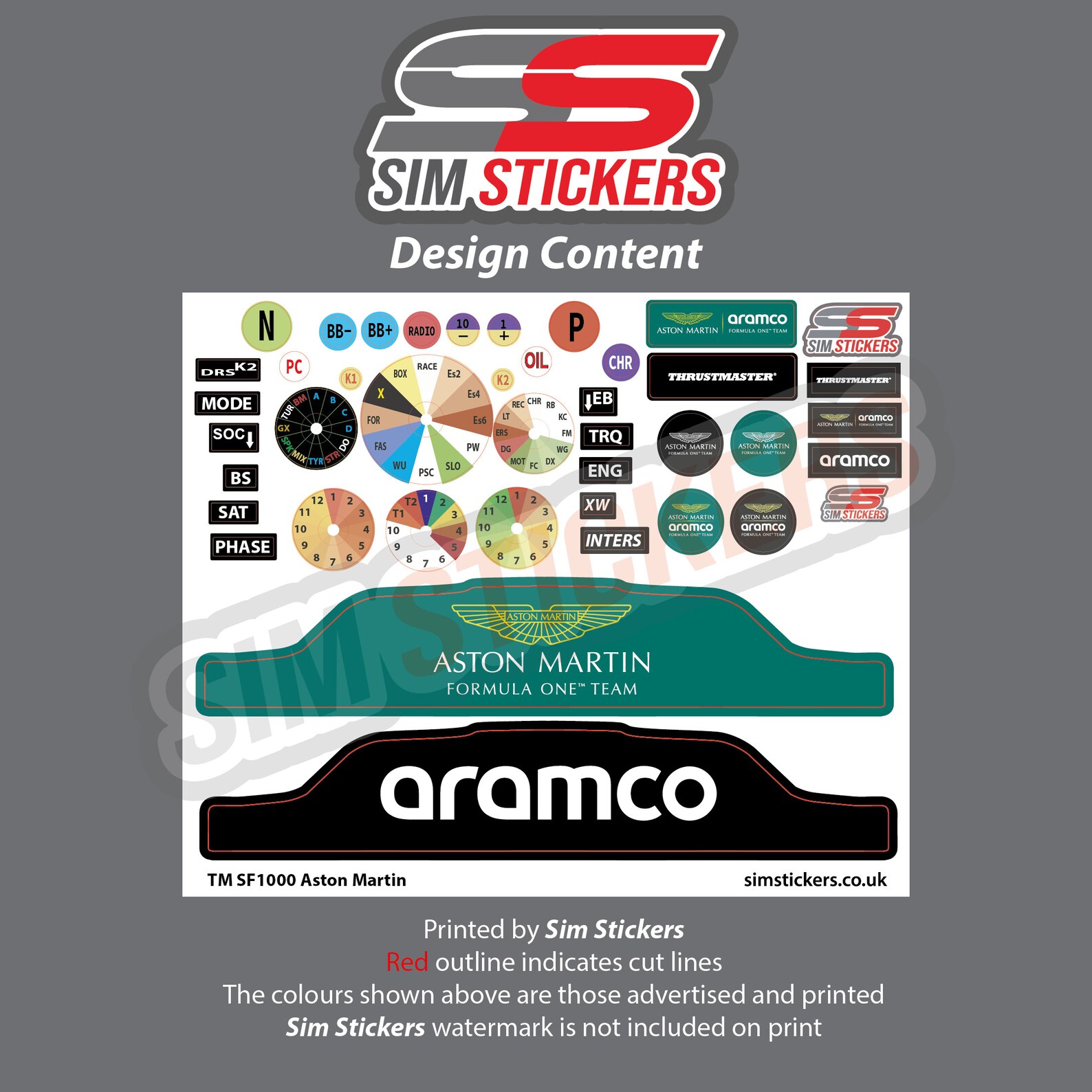 Thrustmaster SF1000 Wheel Stickers for Car Simulator | Iracing Decals ...