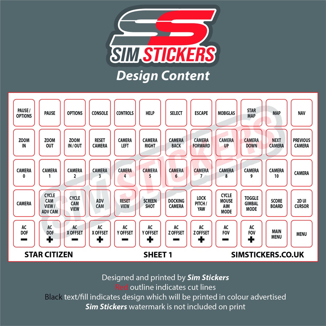 WHITE Star Citizen Stickers for Flight Simulator - Etsy