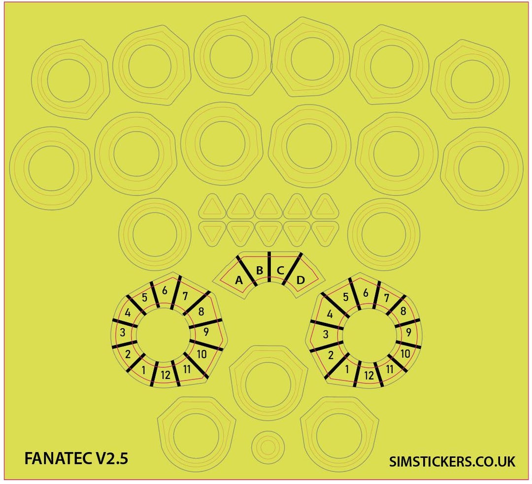Fanatec Clubsport V2.5 Wheel Stickers for Car Simulator | Iracing ...