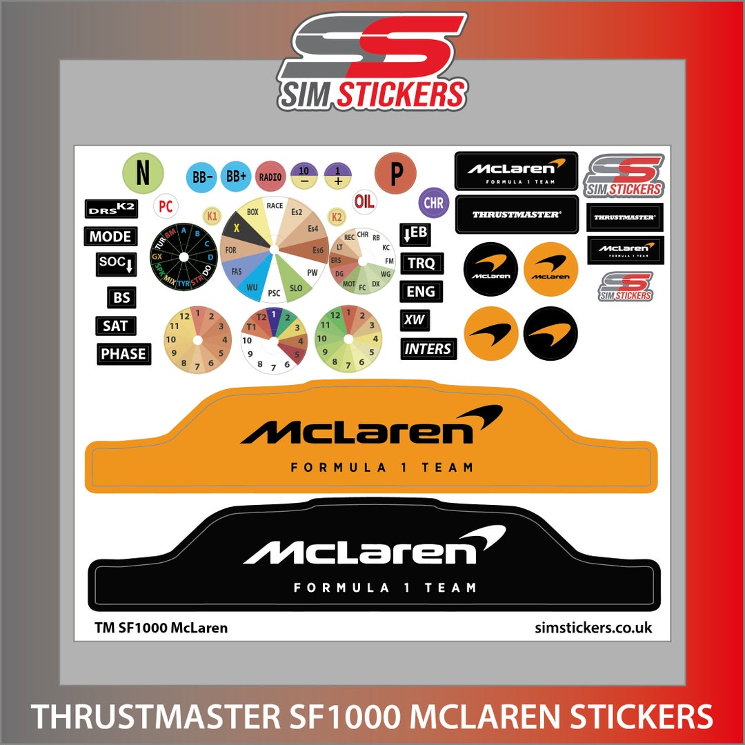 Thrustmaster SF1000 Wheel Stickers for Car Simulator | Iracing Decals ...
