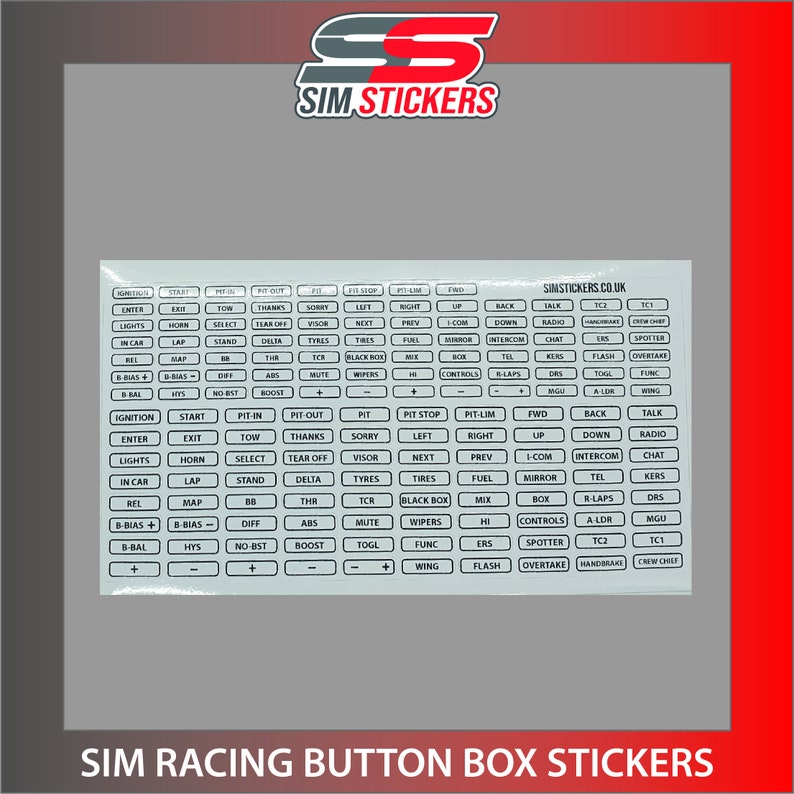 Border Stickers for Car Sim Racing Button Box/wheel - Etsy