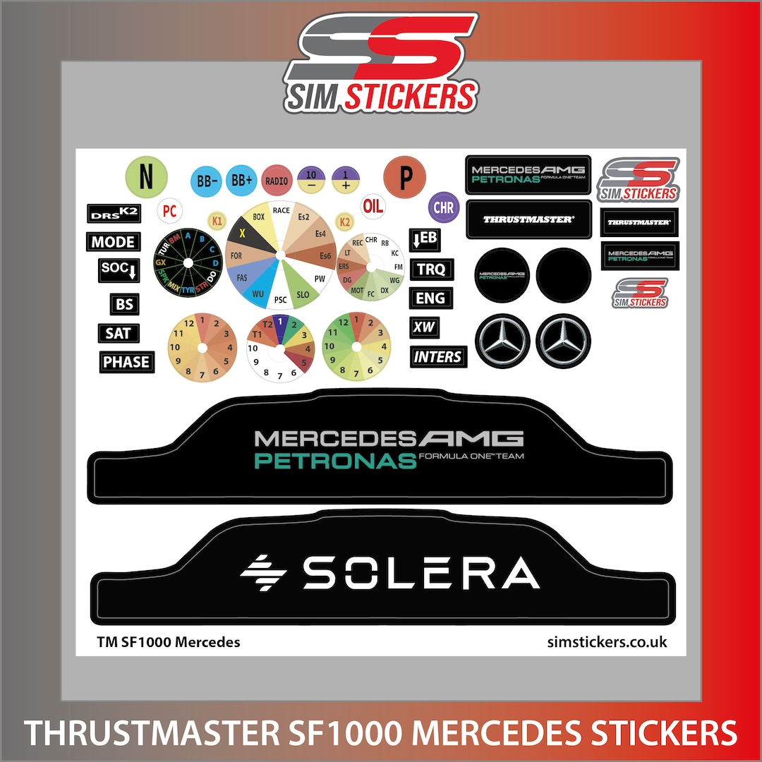 Thrustmaster SF1000 Wheel Stickers for Car Simulator | Iracing Decals ...