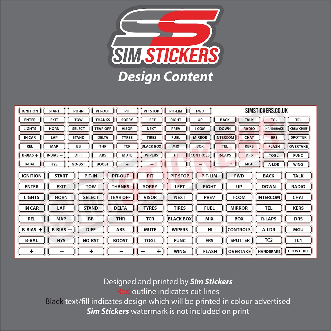 FLUORESCENT Border Stickers Car Sim Racing Button Box/wheel - Etsy