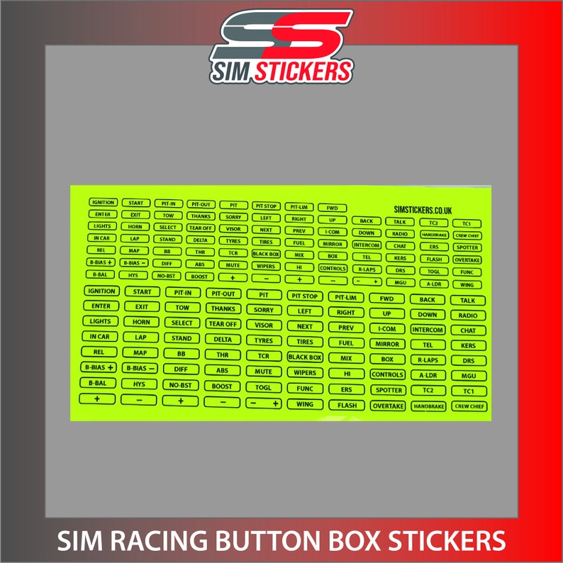 FLUORESCENT Border Stickers Car Sim Racing Button Box/wheel - Etsy