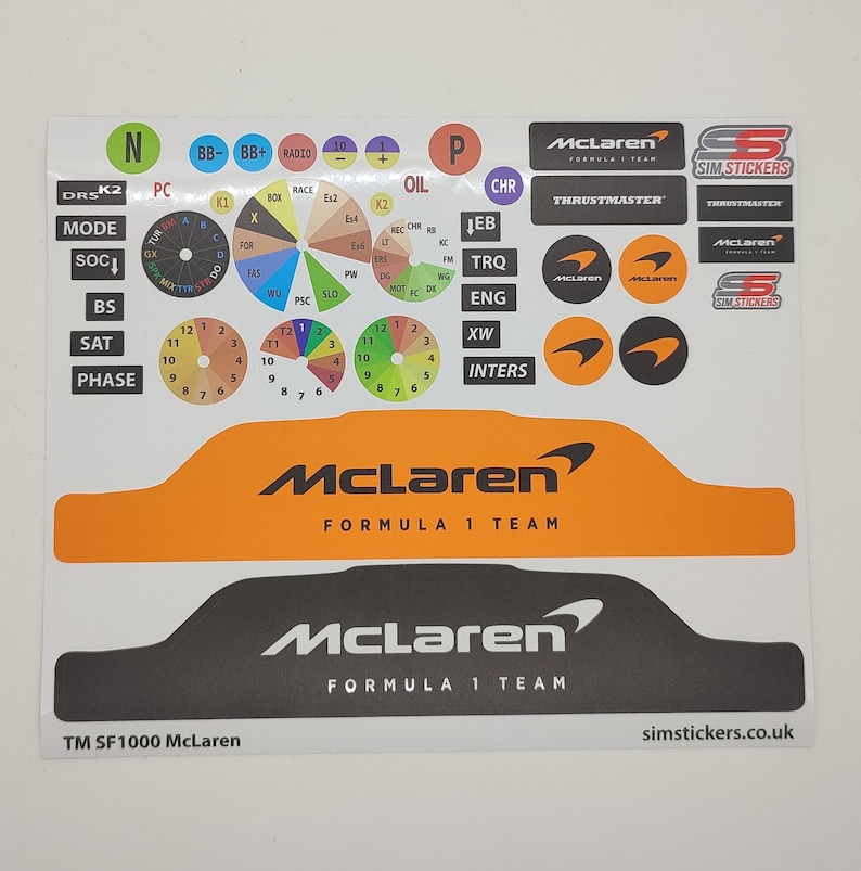 Thrustmaster SF1000 Wheel Stickers for Car Simulator | Iracing Decals ...