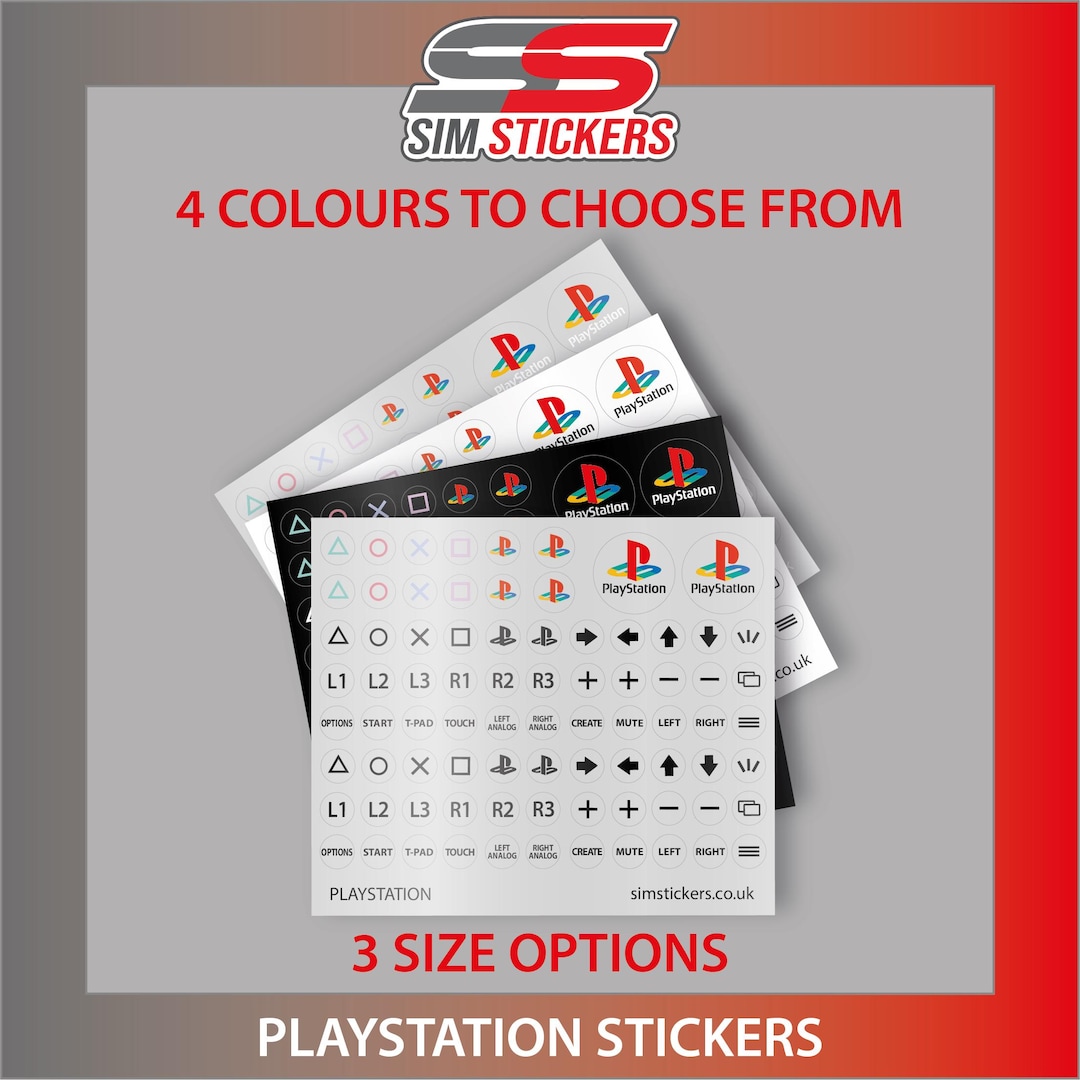 7.5mm, 9mm or 10mm Round Playstation Stickers for Simulator Wheel ...