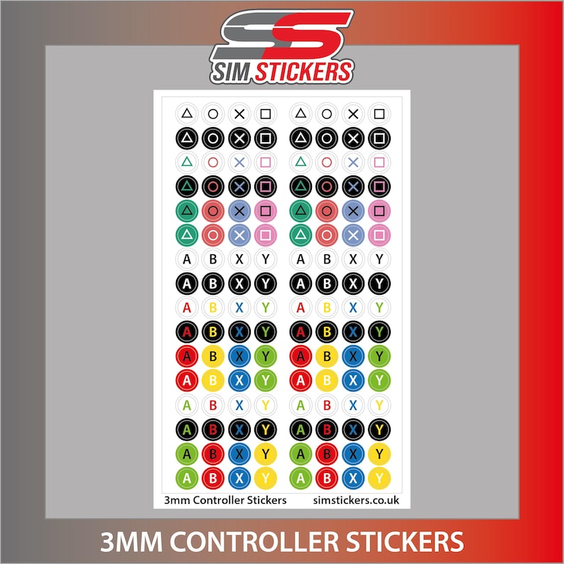 Round Stickers at 3mm Diameter Size - Gaming Decals - Controller Labels ...