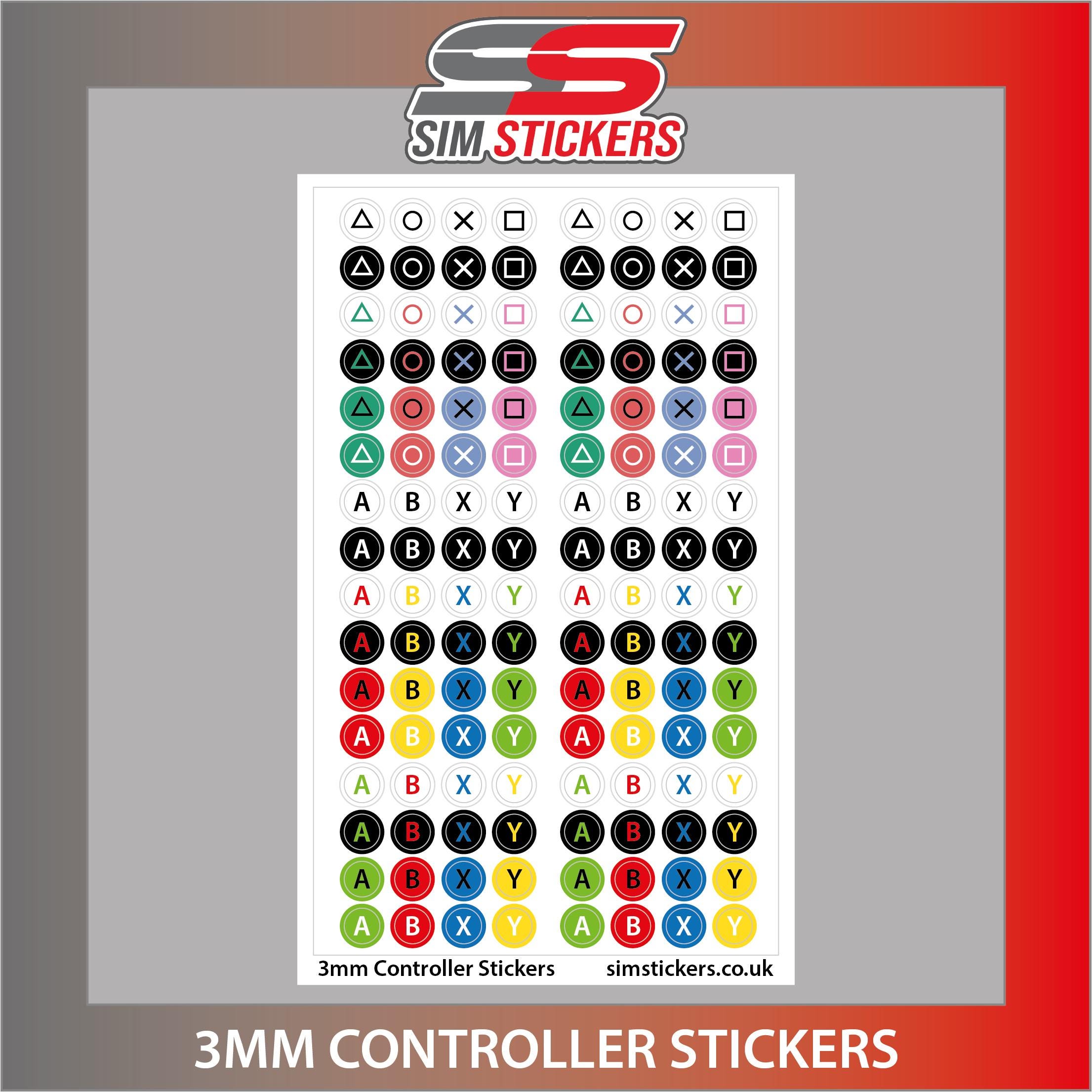Round Stickers at 3mm Diameter Size - Gaming Decals - Controller Labels ...