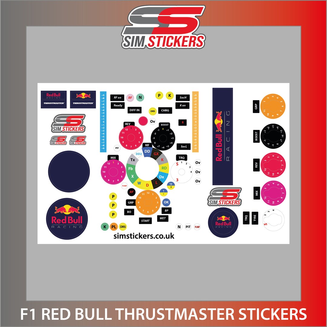 Thrustmaster Red Bull F1 Add-on Wheel Stickers for Car Simulator - Etsy UK