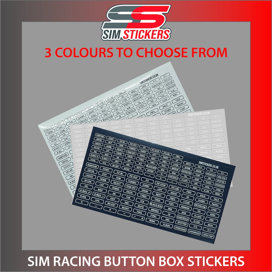 Border Stickers for Car Sim Racing Button Box/wheel Iracing/ac/pc2 ...