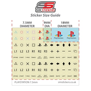 BLACK 7.5mm Round Playstation Stickers for Simulator Wheel/button Box ...