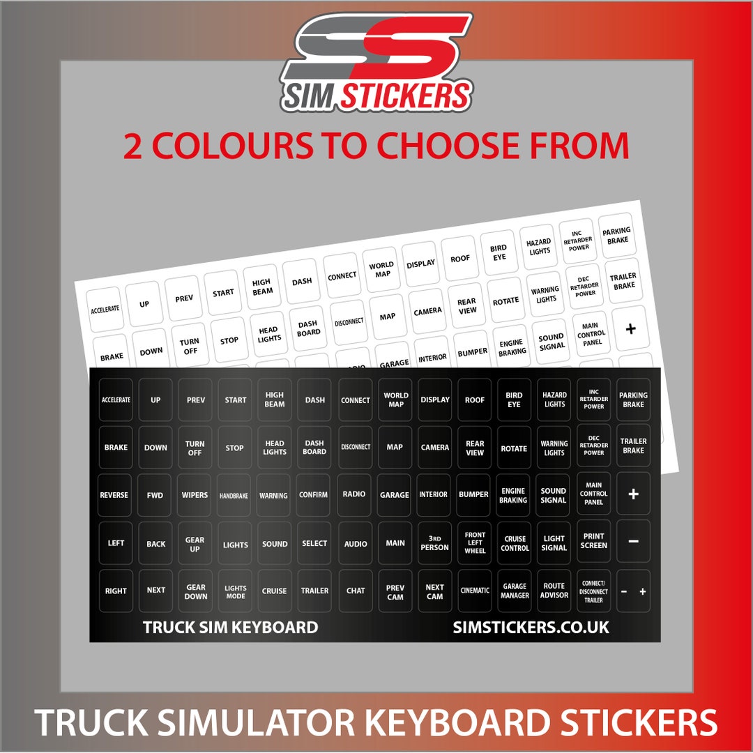 Stickers for Truck Simulator Keyboard/button Box/wheel ET2/ETS VARIOUS ...