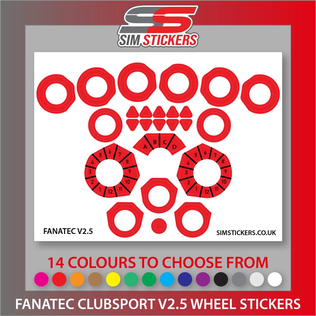 Fanatec Clubsport V2.5 Wheel Stickers for Car Simulator | Iracing ...