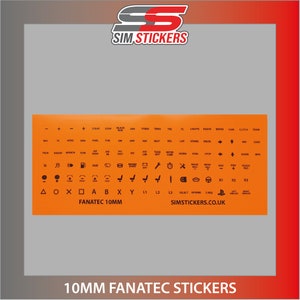 FLUORESCENT Fanatec 10mm Stickers for Simulator Wheel/button Box ...