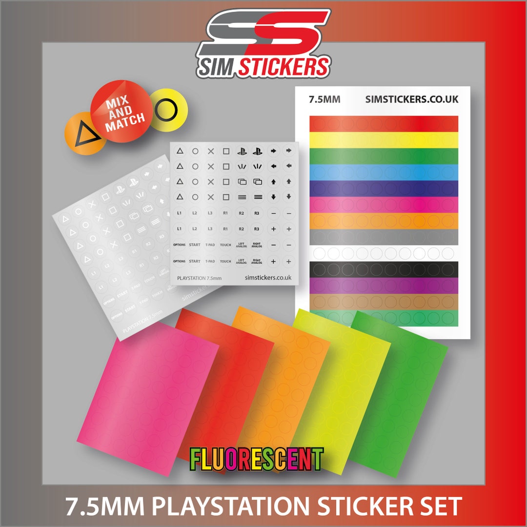 7.5mm Round Playstation Stickers for Simulator Wheel/buttonbox ...
