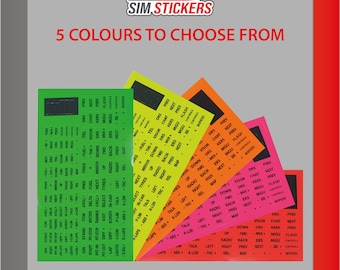 Liongp Sim Racing Stickers for Button Box, Neon UV Fluorescent Stickers ...