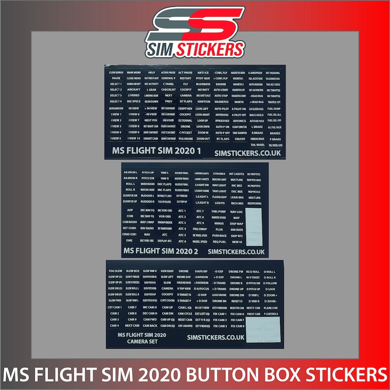 BLACK MSFS Stickers for Flight Simulator Button - Etsy