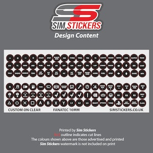Fanatec Rally Module 10mm Stickers for Various Simulator Wheel/button ...