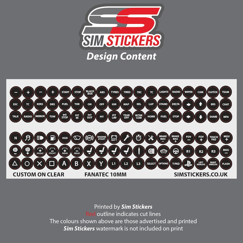Fanatec Rally Module 10mm Stickers for Various Simulator Wheel/button ...