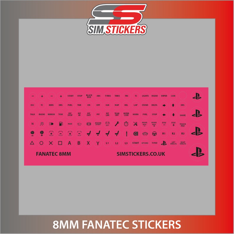 FLUORESCENT Fanatec 8mm Stickers for Various Simulator - Etsy