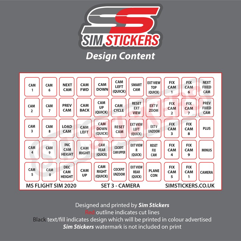 BLACK MSFS Stickers for Flight Simulator Keyboard/button - Etsy