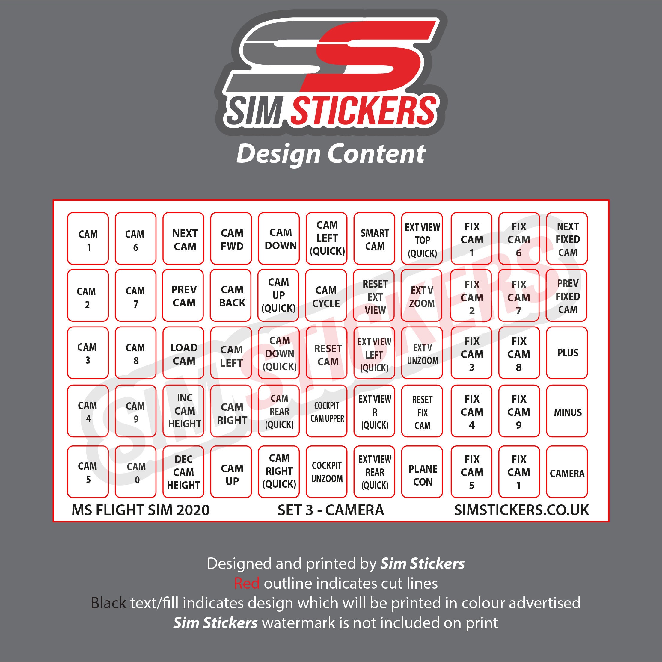 BLACK MSFS Stickers for Flight Simulator Keyboard/button - Etsy Canada