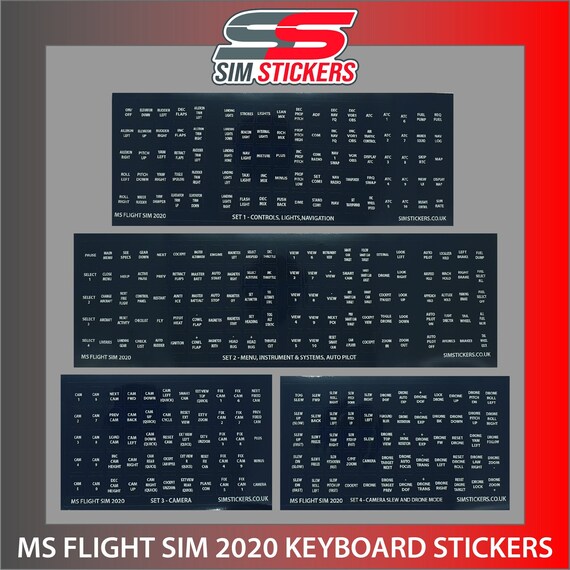 BLACK MSFS Stickers for Flight Simulator Keyboard/button - Etsy