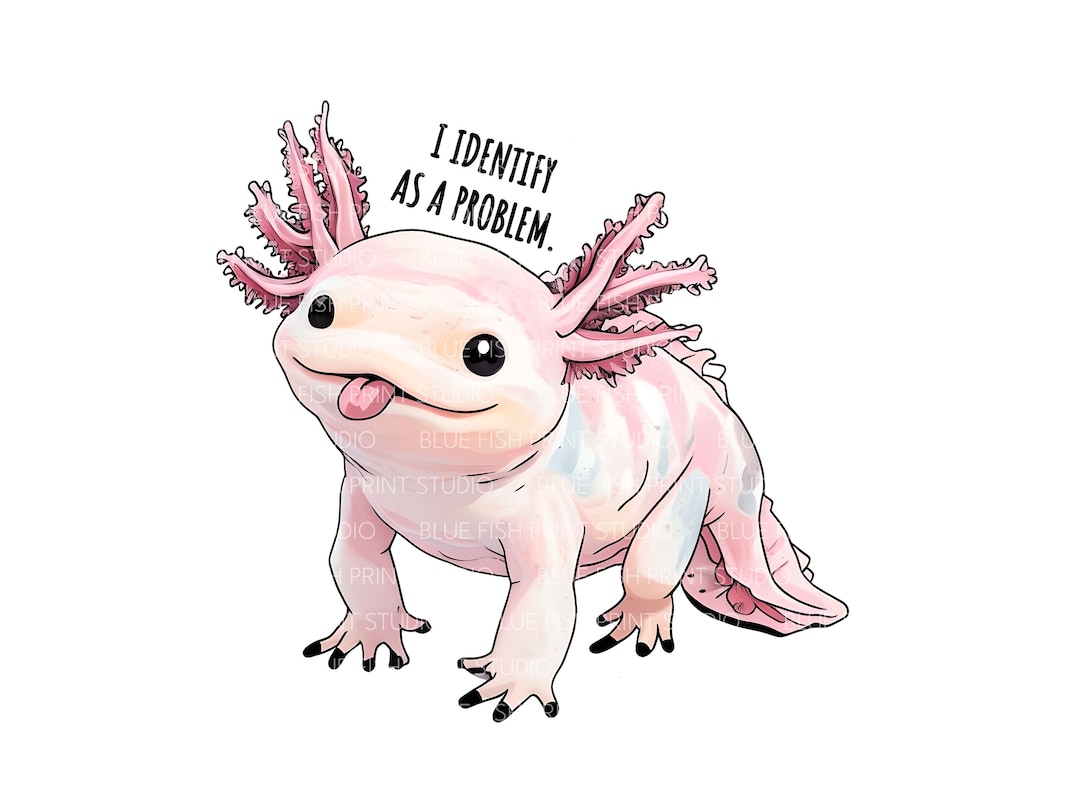 I Identify as a Problem Pink Axolotl Junk Journal - Humorous Digital ...