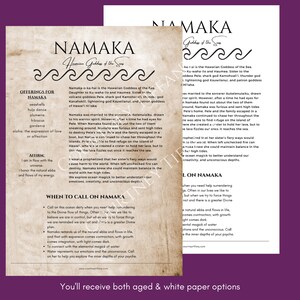 Namaka Hawaiian Ocean Goddess Grimoire Book of Shadows Page PDF ...