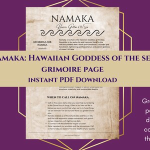 Namaka Hawaiian Ocean Goddess Grimoire Book of Shadows Page PDF ...