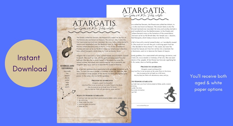 Atargatis Sumerian Goddess of Water, the Moon, Fertility Goddess ...