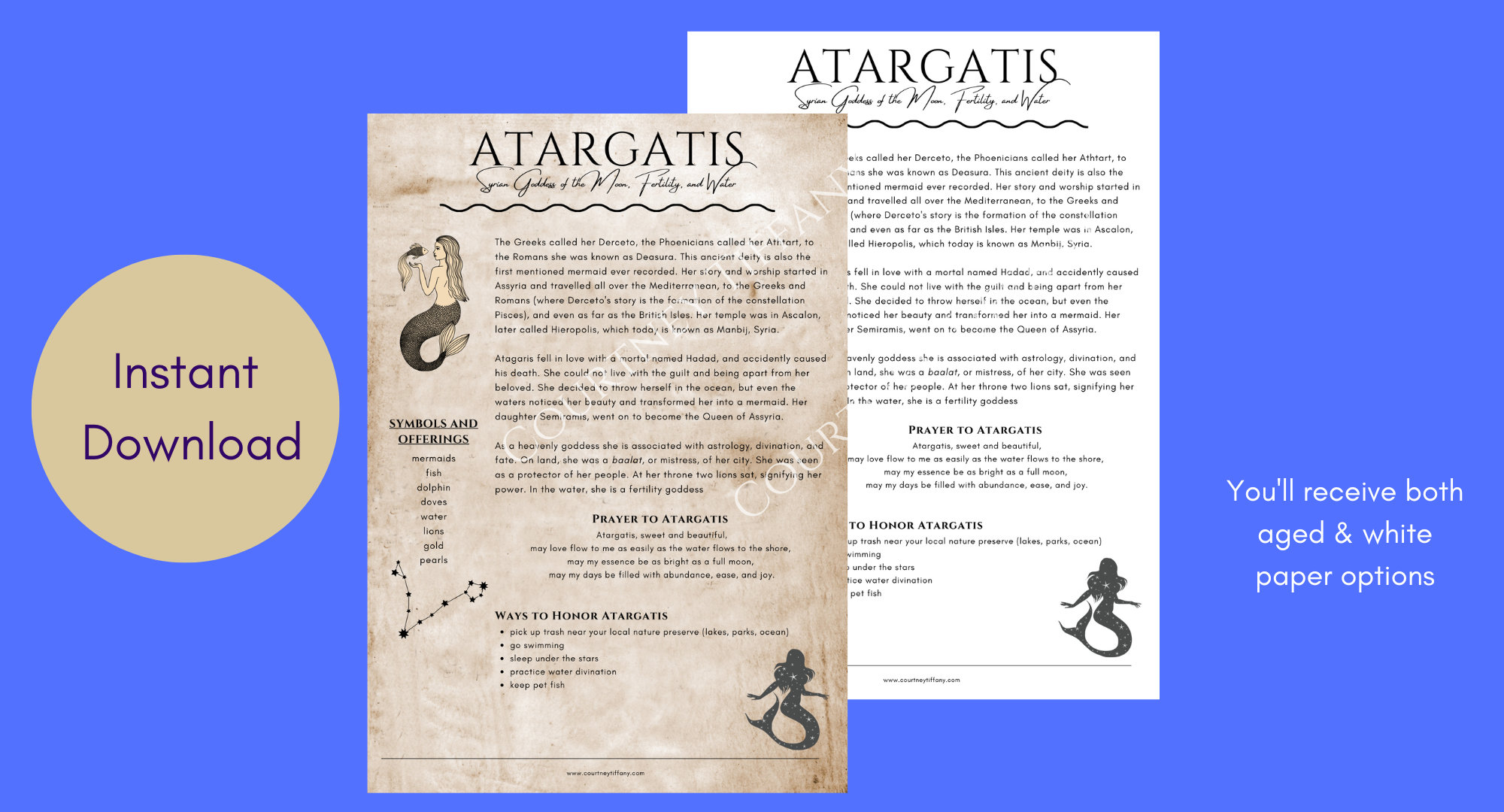 Atargatis Sumerian Goddess of Water, the Moon, Fertility Goddess ...