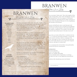 Branwen Welsh Celtic Goddess of Love and Beauty Grimoire Page Book of ...