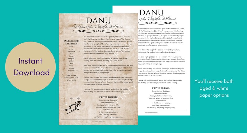 Danu Irish Celtic Goddess of Rivers, Fertility, Wisdom and Motherhood ...