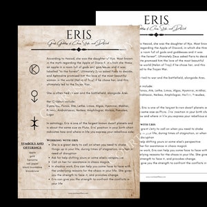 Eris Greek Goddess of Chaos, Strife, and Discord Goddess Grimoire Page Book of Shadows PDF ...