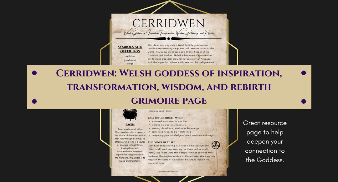 Cerridwen Welsh Goddess of Inspiration, Wisdom, and Rebirth Grimoire ...
