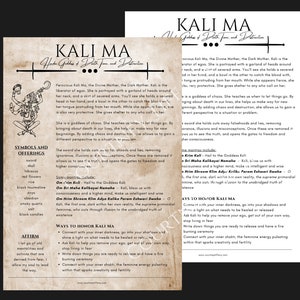 Kali Ma Hindu Goddess of Death, Time, and Destruction Grimoire Page ...