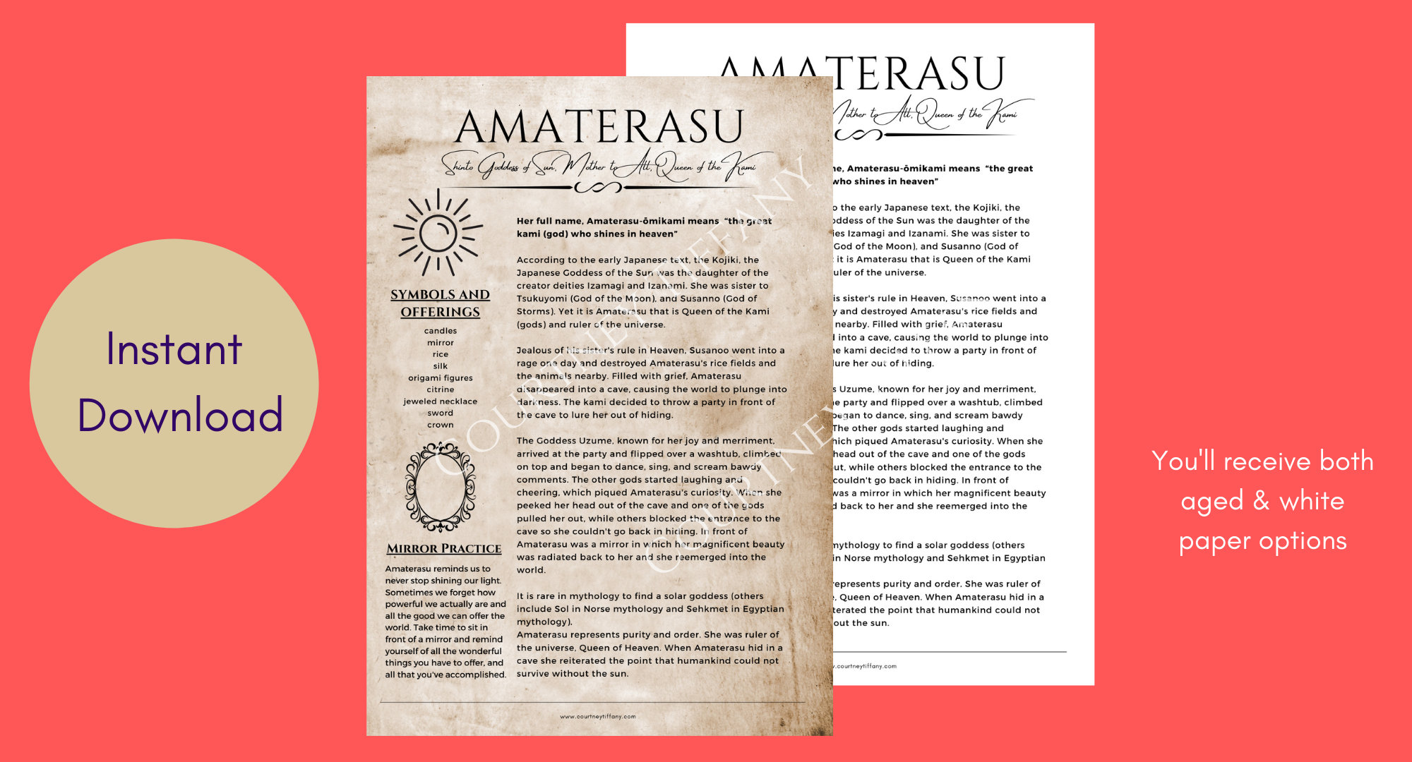 Amaterasu Japanese Shinto Goddess of the Sun Grimoire Page Book of ...