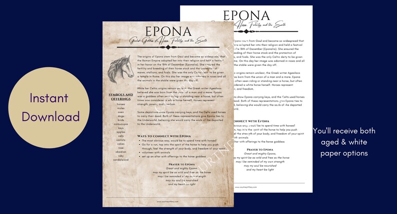 Epona Gaulish Celtic Goddess of Horses, Fertility, and the Earth ...