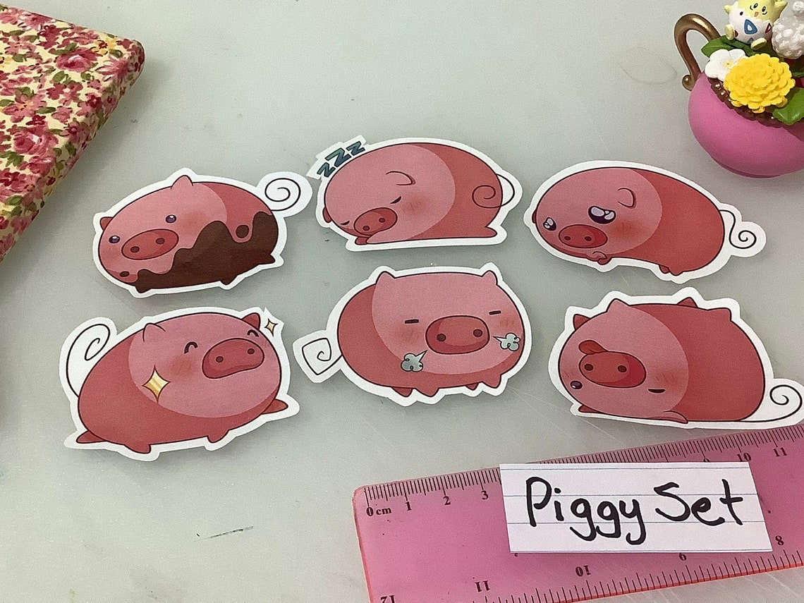 Cute Chibi Piggy Pig Stickers - Etsy