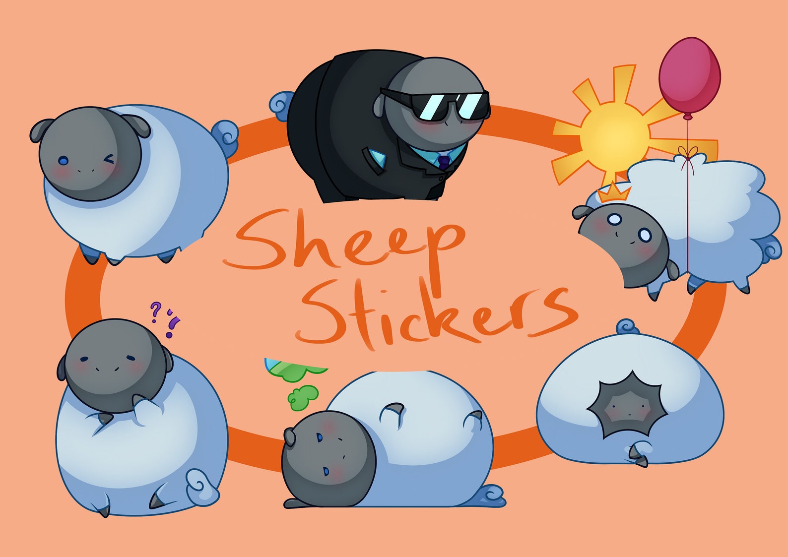 Cute Chibi Sheep Stickers - Etsy
