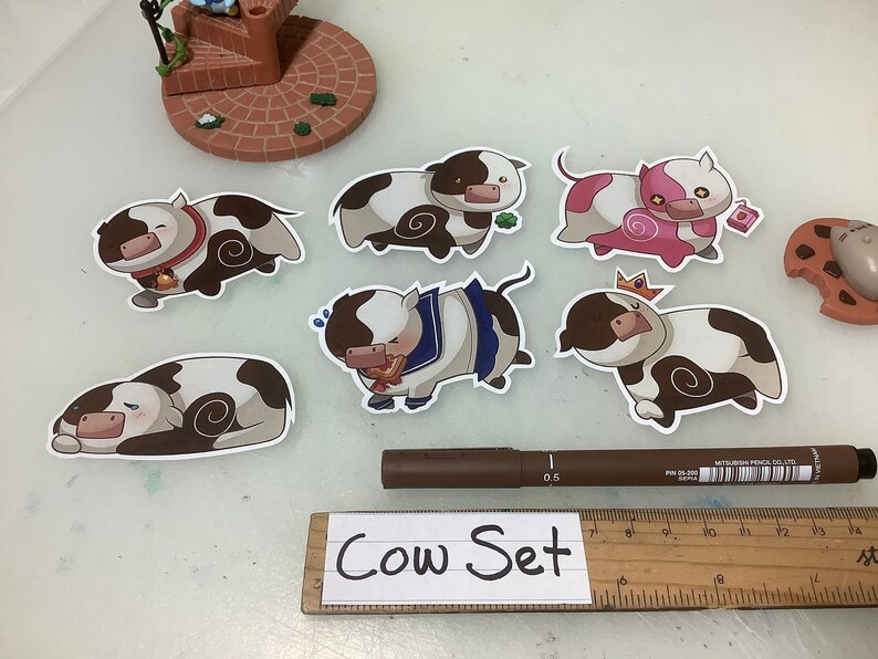 Cute Chibi Cow Stickers - Etsy
