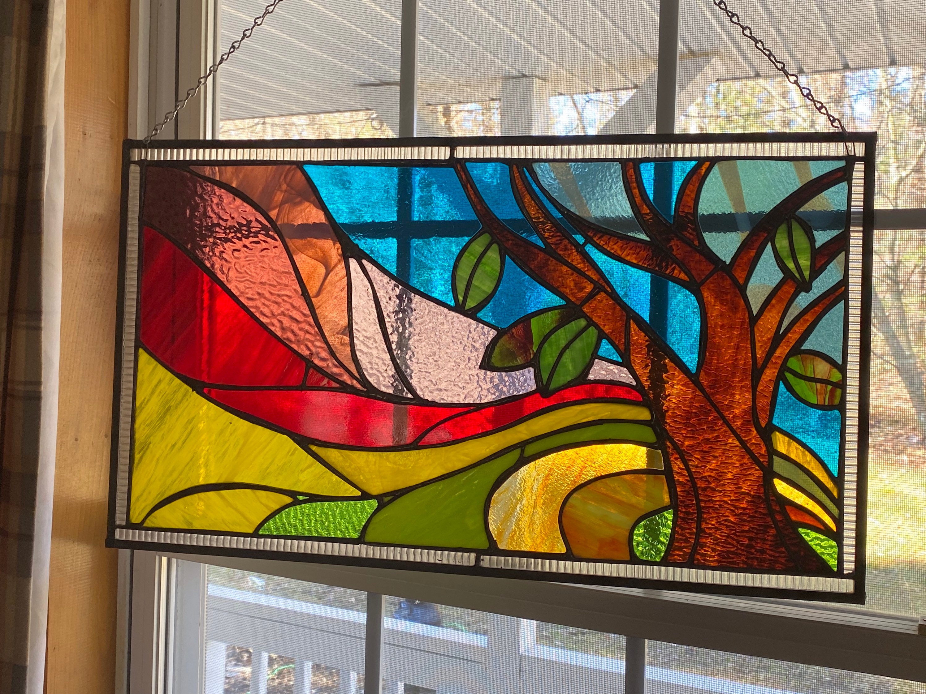 Stained Glass Tree of Many Brilliant Colors, Original Design, Custom ...