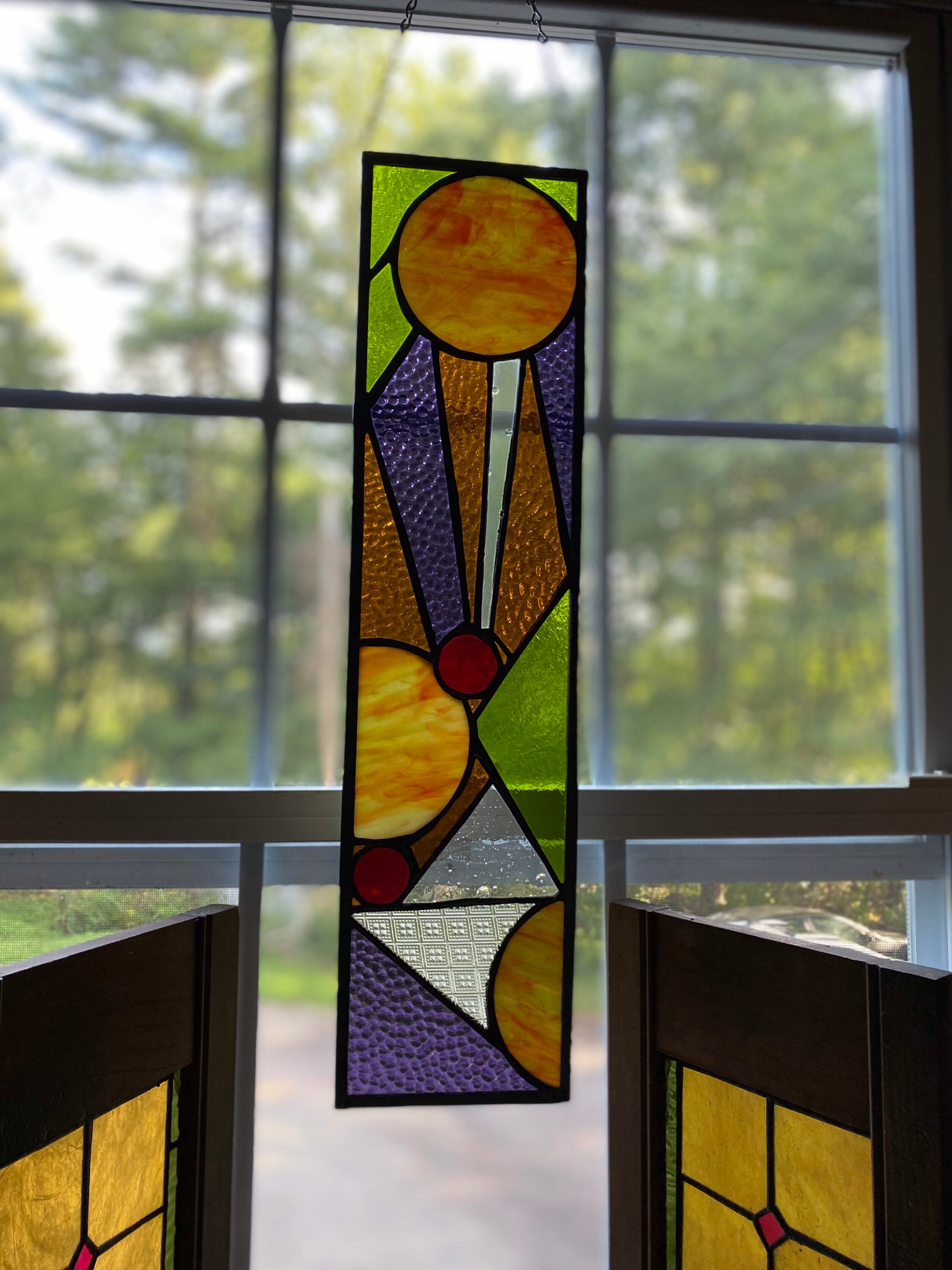 Stained Glass Custom Abstract Art Moons Rising Deco - Etsy