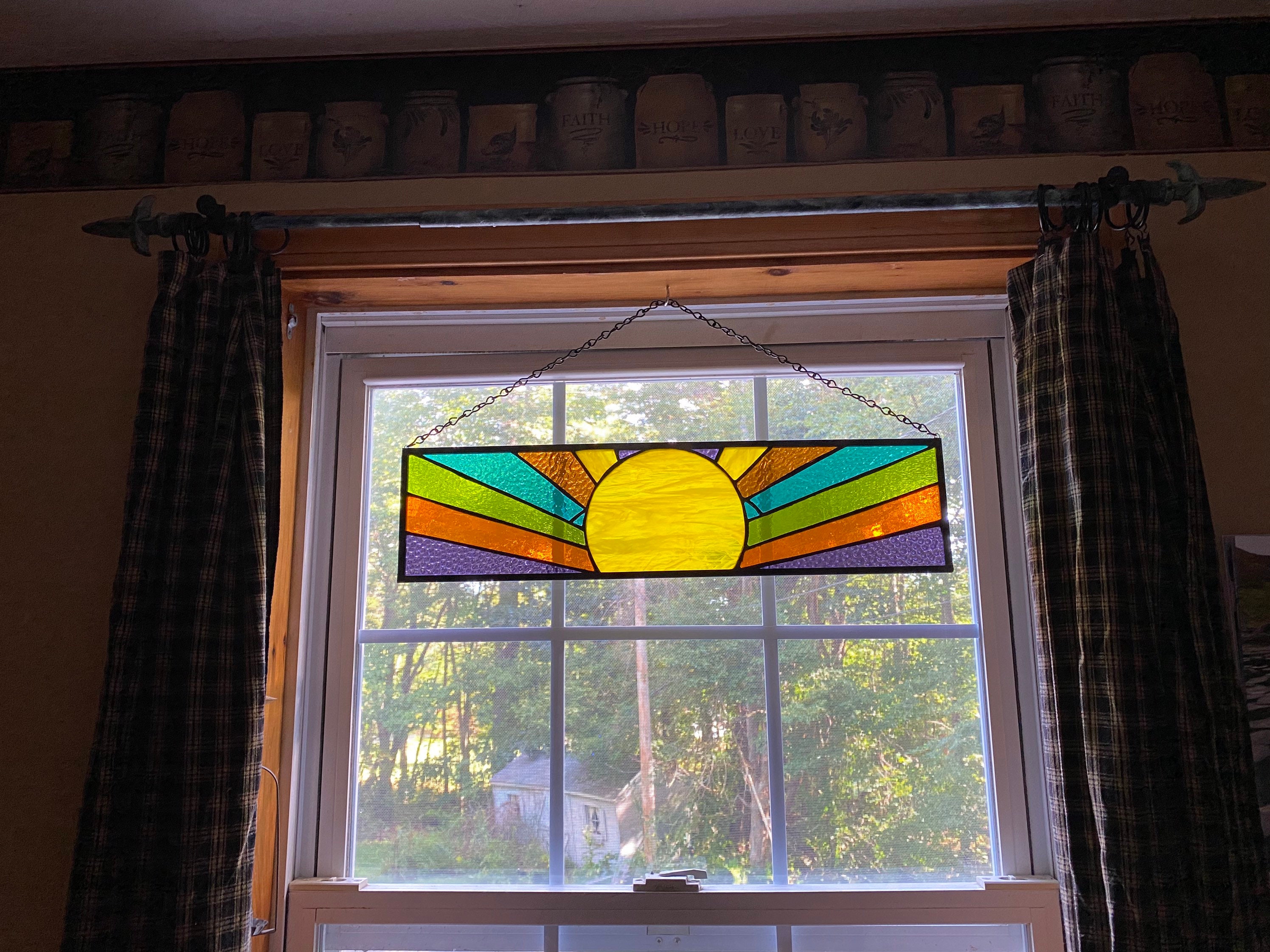 Stained Glass Abstract Sun of Many Colors - Etsy