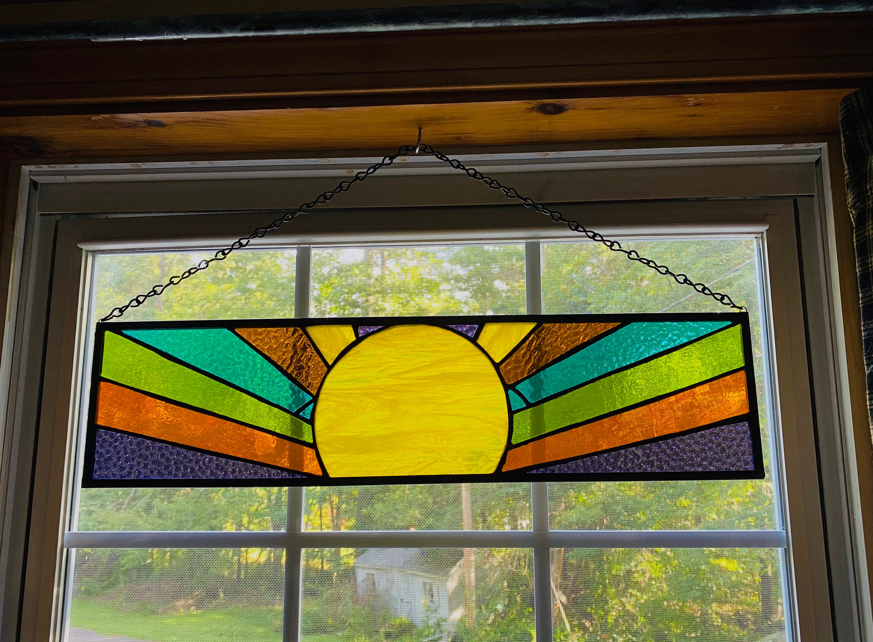 Stained Glass Abstract Sun of Many Colors - Etsy