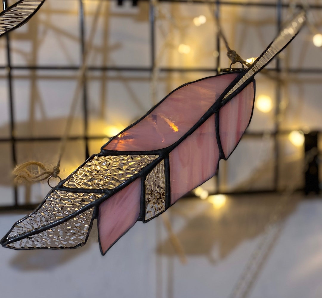Stained Glass Feathers, Custom Colors of Your Choice - Etsy