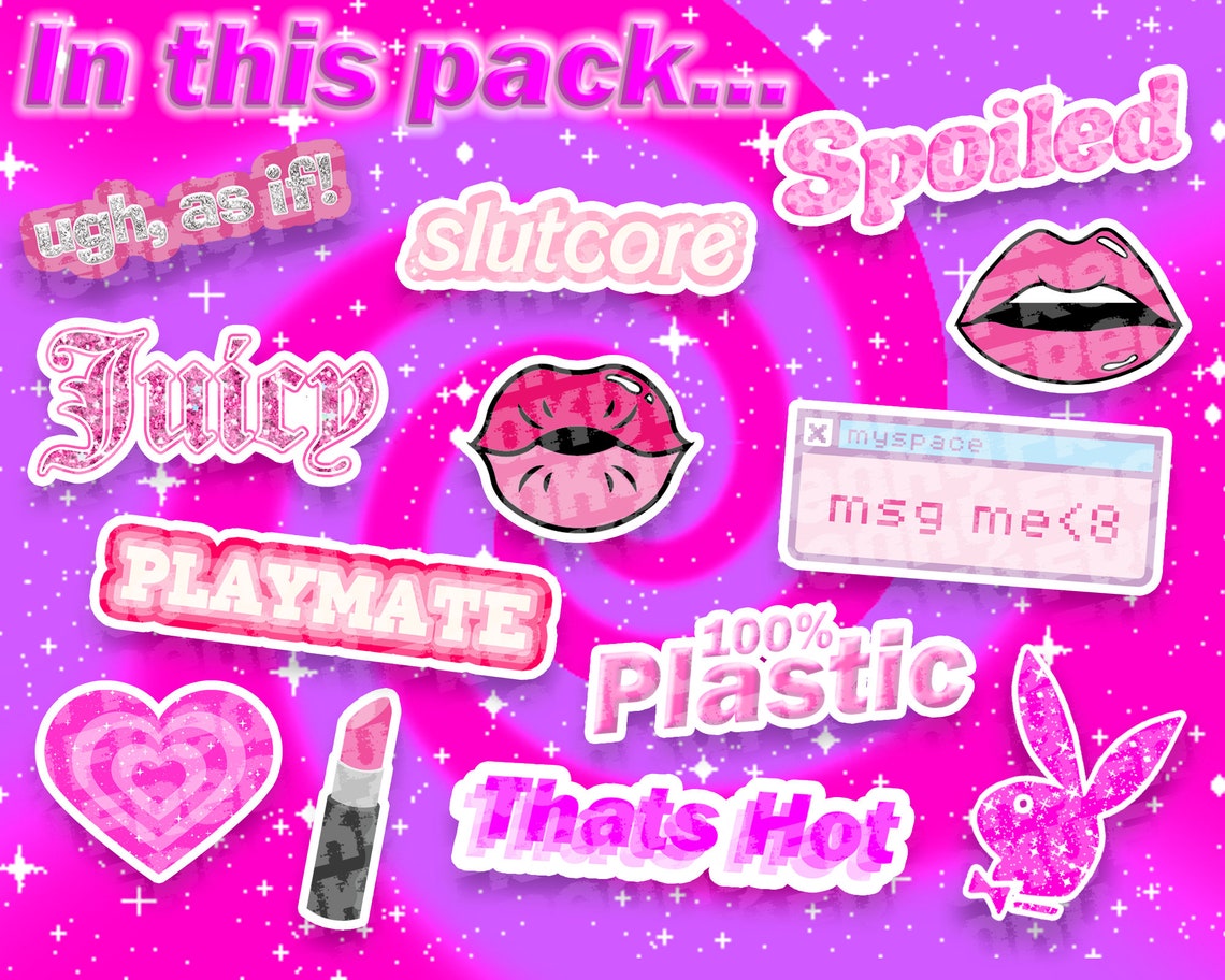Bimbo Sticker Pack Y2K Pink Girly Bimbocore Stickers - Etsy