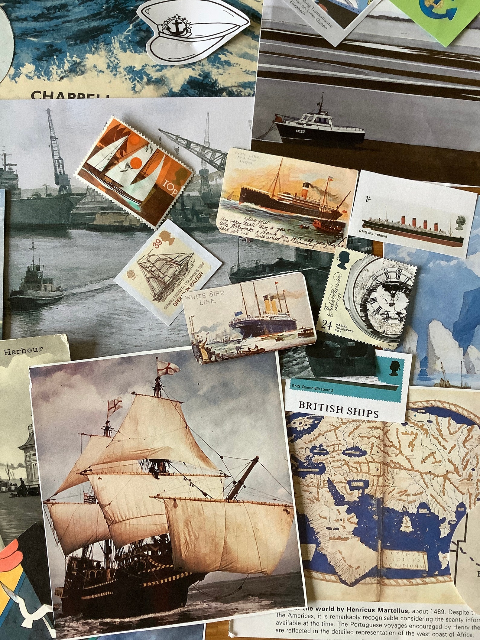 Vintage Maritime, Boat, Sailing Theme Paper Ephemera Pack, Junk Journal ...