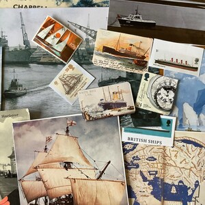 Vintage Maritime, Boat, Sailing Theme Paper Ephemera Pack, Junk Journal ...